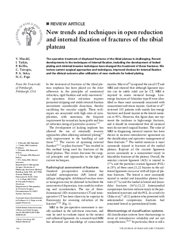 (PDF) New trends and techniques in open reduction and internal fixation ...