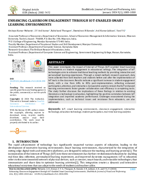 (PDF) ENHANCING CLASSROOM ENGAGEMENT THROUGH IOT-ENABLED SMART LEARNING ...