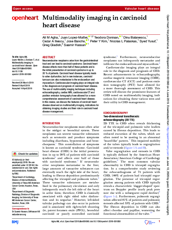 (PDF) Multimodality imaging in carcinoid heart disease