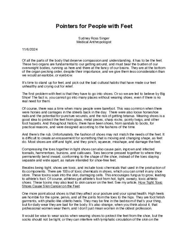 (PDF) Pointers for People with Feet