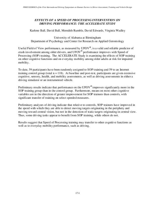 (PDF) Effects of a Speed-of-Processing Intervention on Driving ...