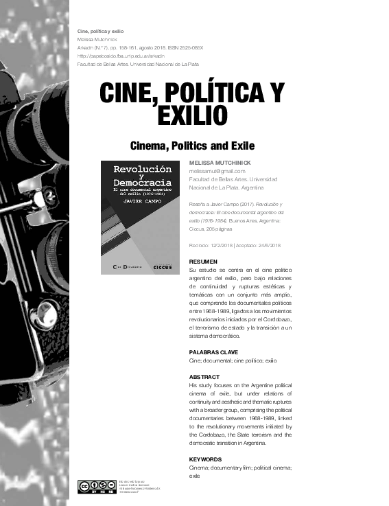(PDF) Cine, política y exilio
