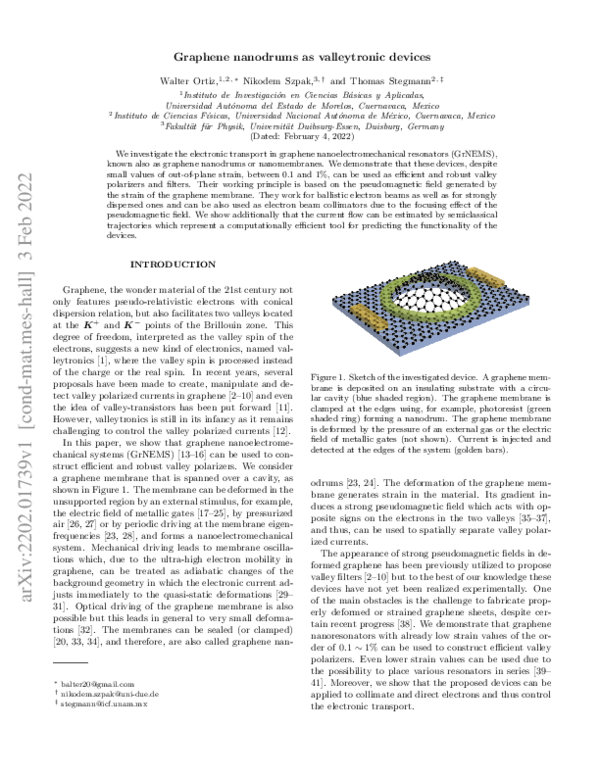 (PDF) Graphene nanoelectromechanical systems as valleytronic devices