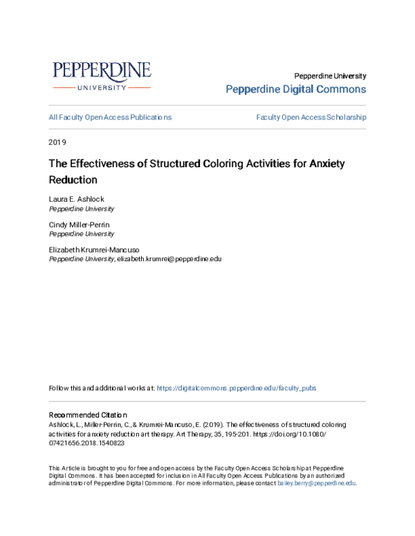 (PDF) The Effectiveness of Coloring Methods for Anxiety Reduction