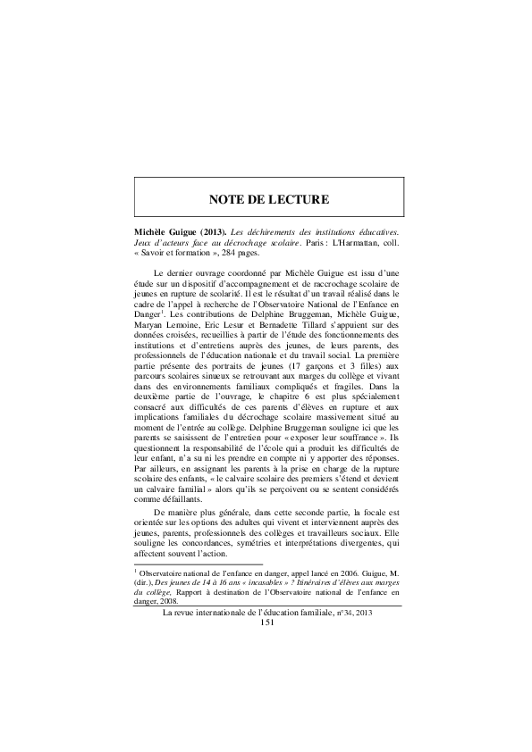 (PDF) Note de lecture