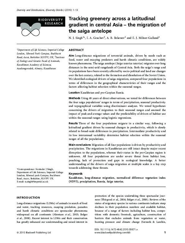 (PDF) Tracking greenery across a latitudinal gradient in central Asia ...