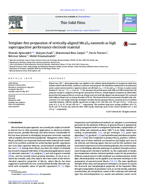 (PDF) Template-free preparation of vertically-aligned Mn 3 O 4 nanorods ...
