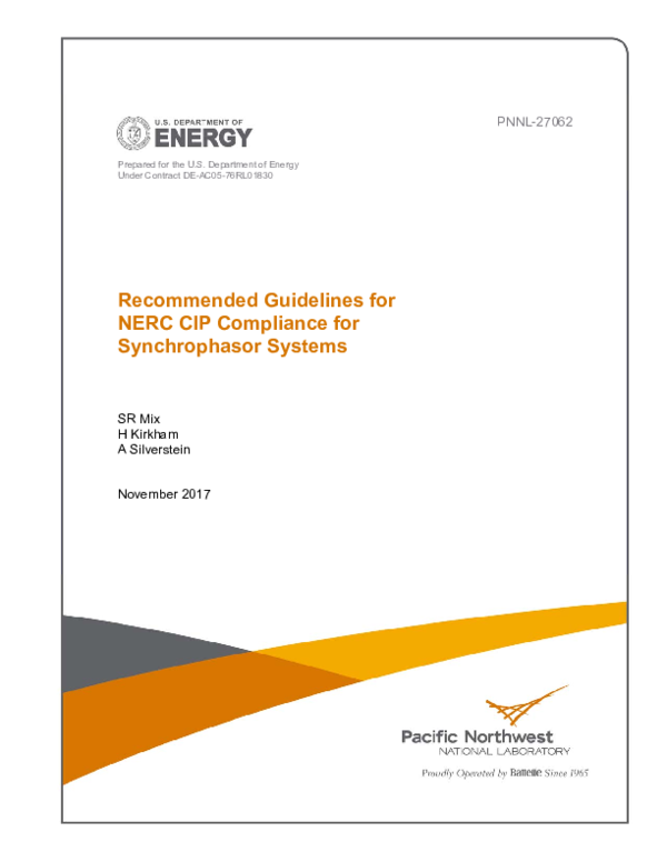 (PDF) Recommended Guidelines for NERC CIP Compliance for Synchrophasor ...