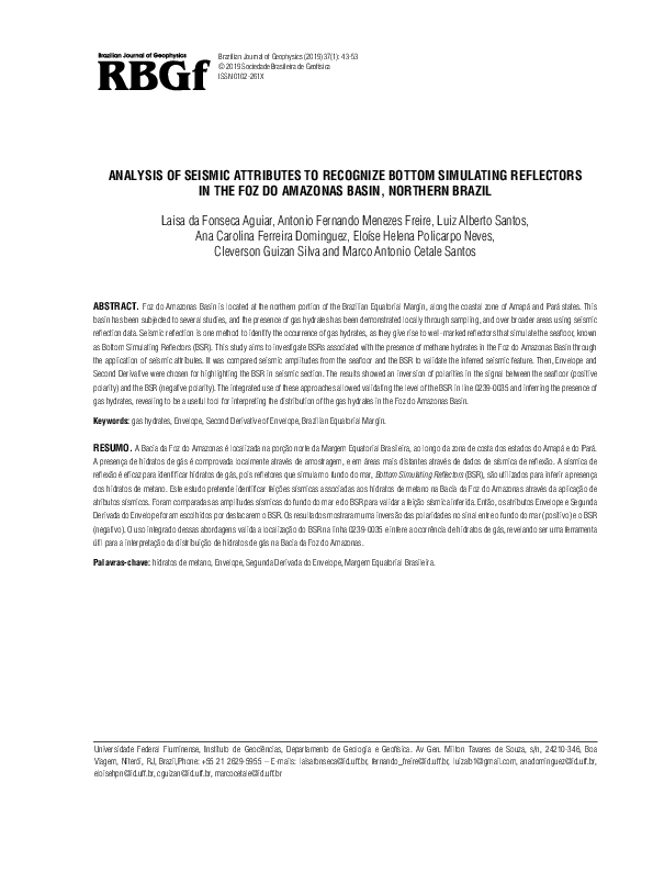 (PDF) Analysis of Seismic Attributes to Recognize Bottom Simulating ...