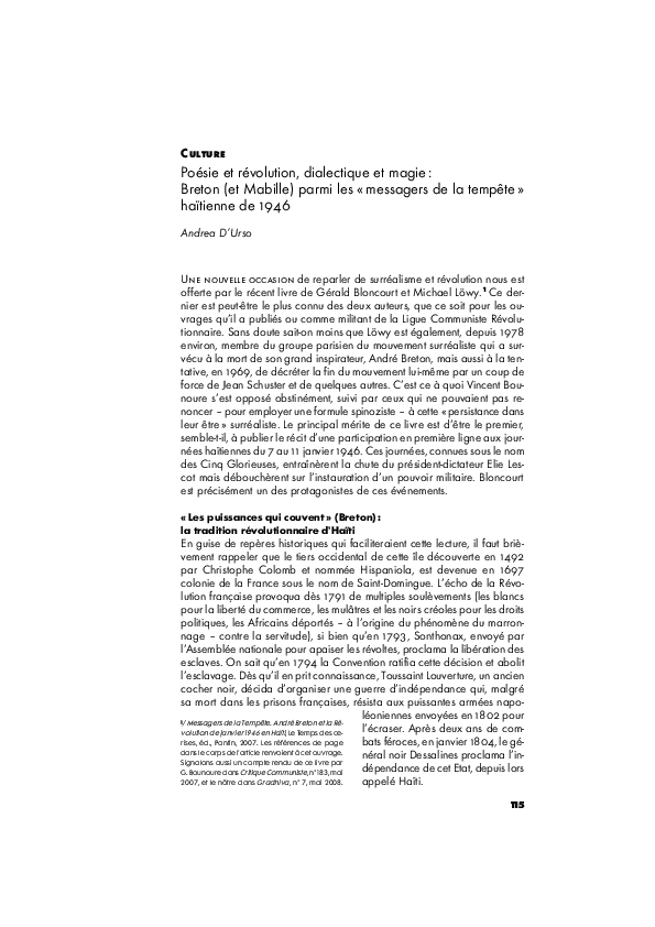 (PDF) Andrea D'Urso Poésie et révolution CT