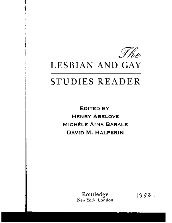 (PDF) The lesbian and gay studies reader