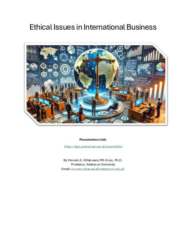 (PDF) Ethical Issues in International Business