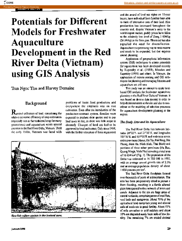 (PDF) Potentials for different models for freshwater aquaculture ...