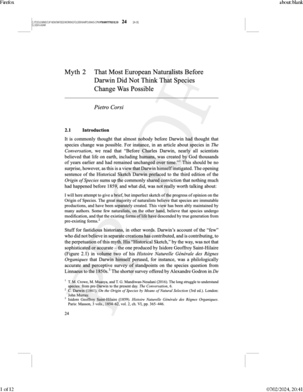 (PDF) "That Most European Naturalists Before Darwin Did Not Think That ...