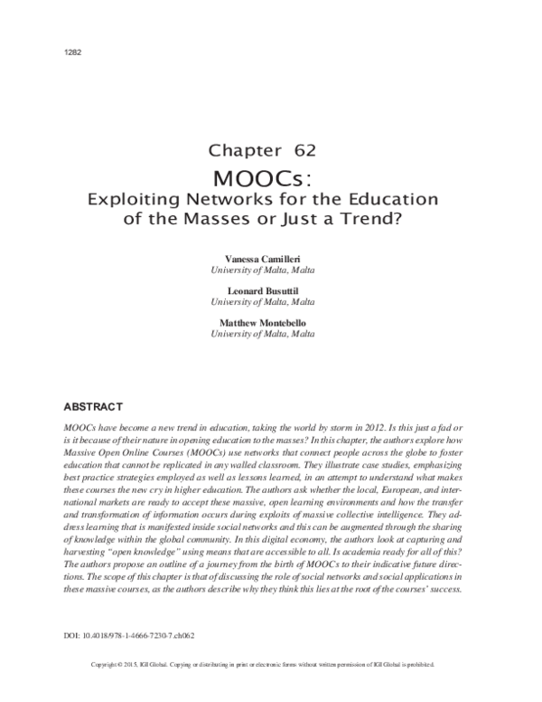 (PDF) MOOCs