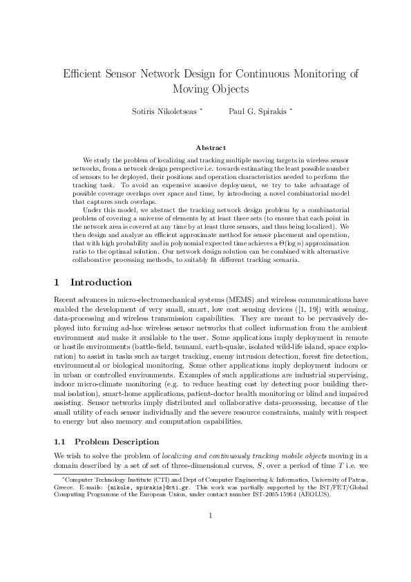 (PDF) Efficient sensor network design for continuous monitoring of ...