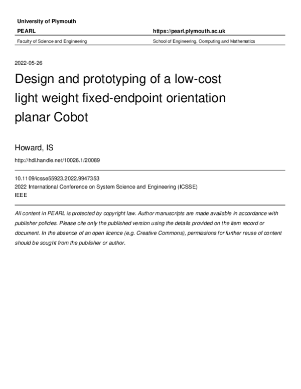 (PDF) Design and prototyping of a low-cost light weight fixed-endpoint ...