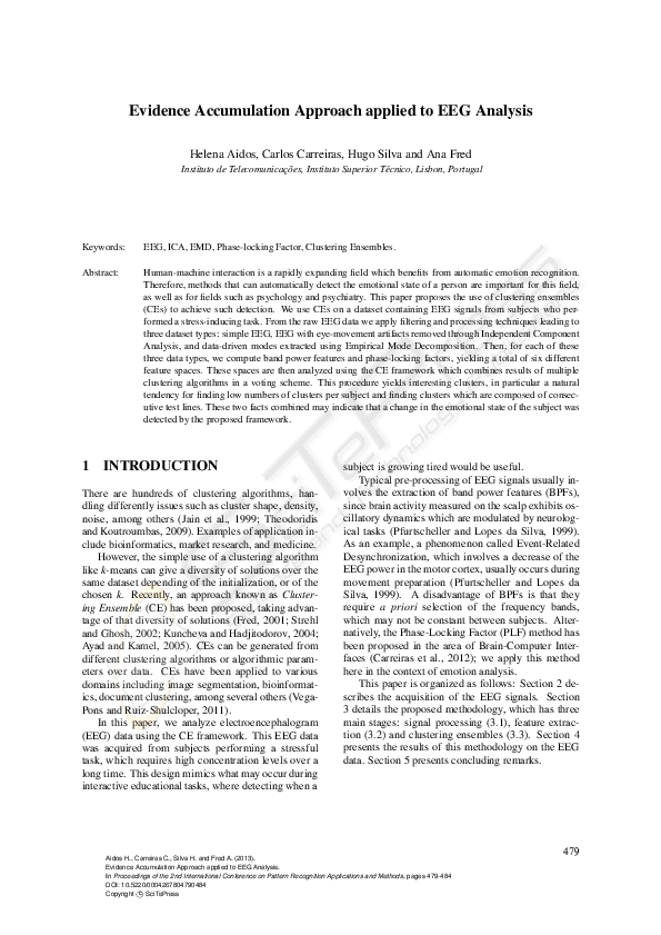 (PDF) Evidence Accumulation Approach applied to EEG Analysis | Aln Fred - Academia.edu