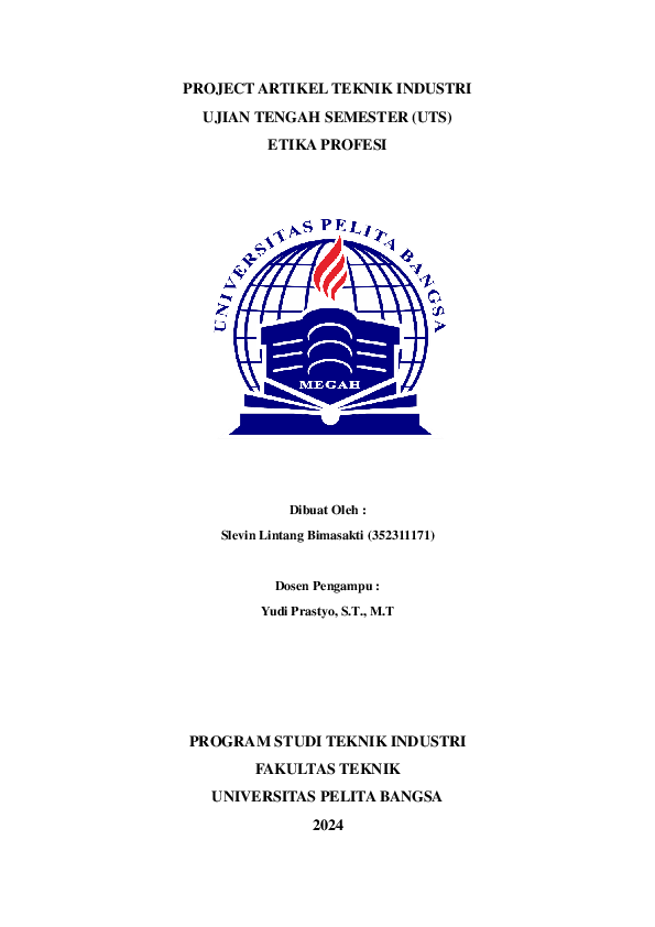 (PDF) PROJECT ARTIKEL TEKNIK INDUSTRI UTS ETIKA PROFESI