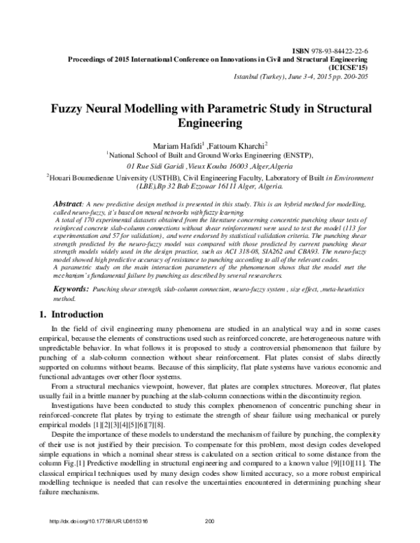 (PDF) Fuzzy Neural Modelling with Parametric Study in Structural Engineering