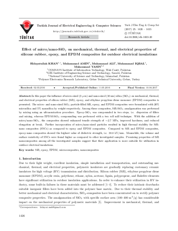 (PDF) Effect of micro/nano-SiO$_{2}$ on mechanical, thermal, and ... (PDF) Effect of micro/nano-SiO$_{2}$ on mechanical, thermal, and ...