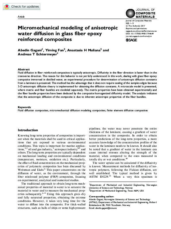 (PDF) Micromechanical modeling of anisotropic water diffusion in glass ...