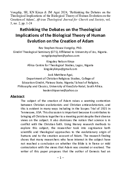 (PDF) Rethinking the Debates on the Theological Implications of the ...