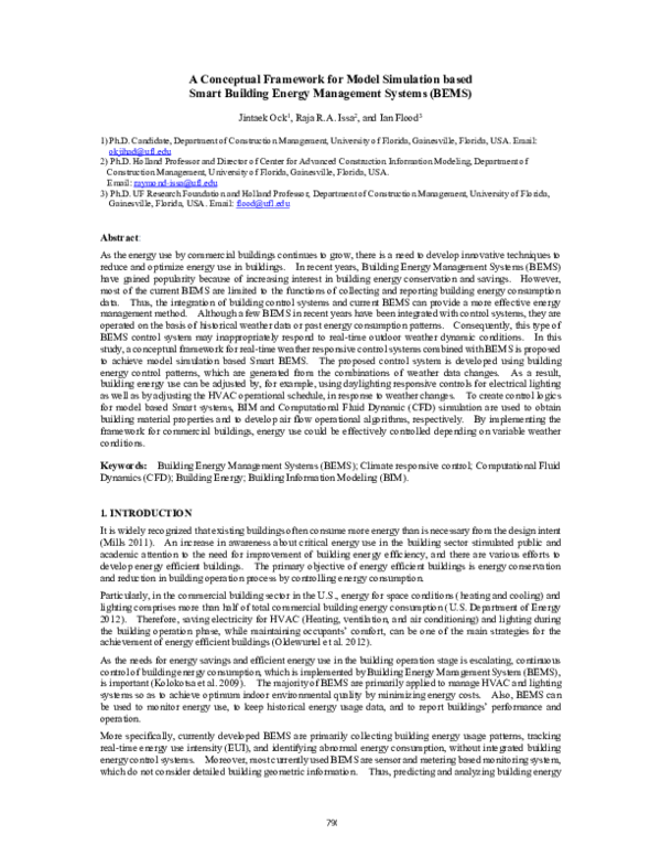 (PDF) A Conceptual Framework for Model Simulation based Smart Building ...
