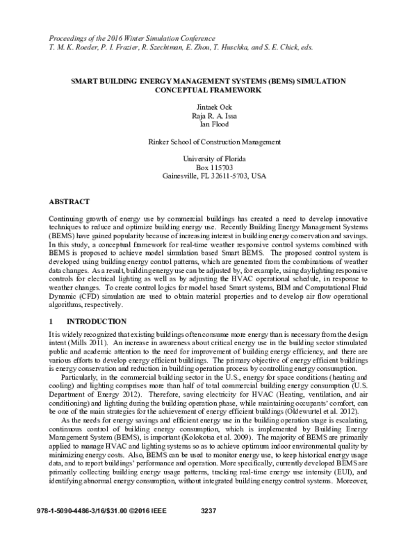 (PDF) Smart Building Energy Management Systems (BEMS) simulation conceptual framework