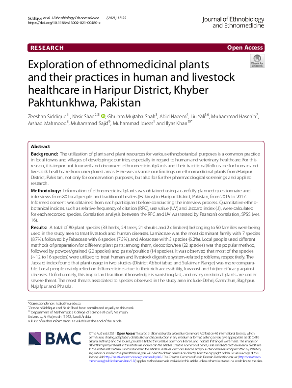(PDF) Exploration of ethnomedicinal plants and their practices in human and livestock healthcare ...