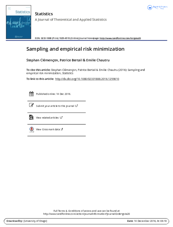 (PDF) Sampling and empirical risk minimization