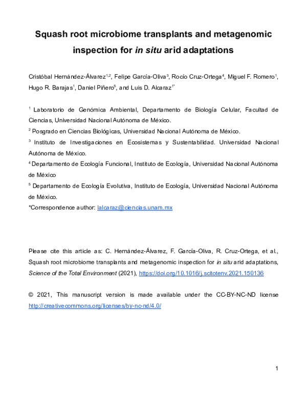 (PDF) Squash root microbiome transplants and metagenomic inspection for ...