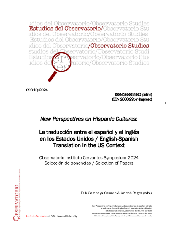 (PDF) New Perspectives on Hispanic Cultures: La traducción entre el ...
