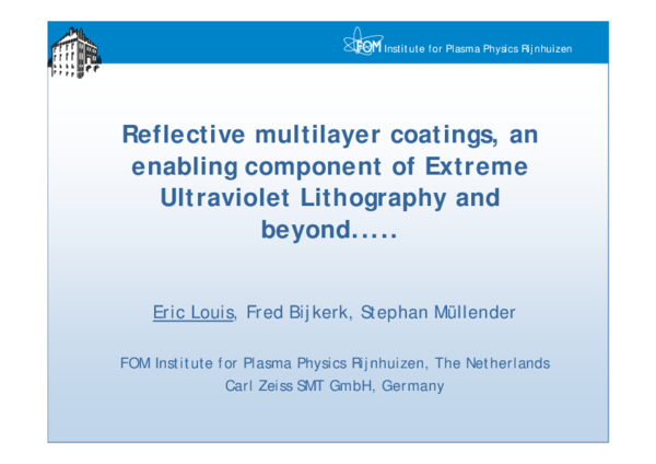 (PDF) Developing reflective multilayer coatings, an enabling component ...