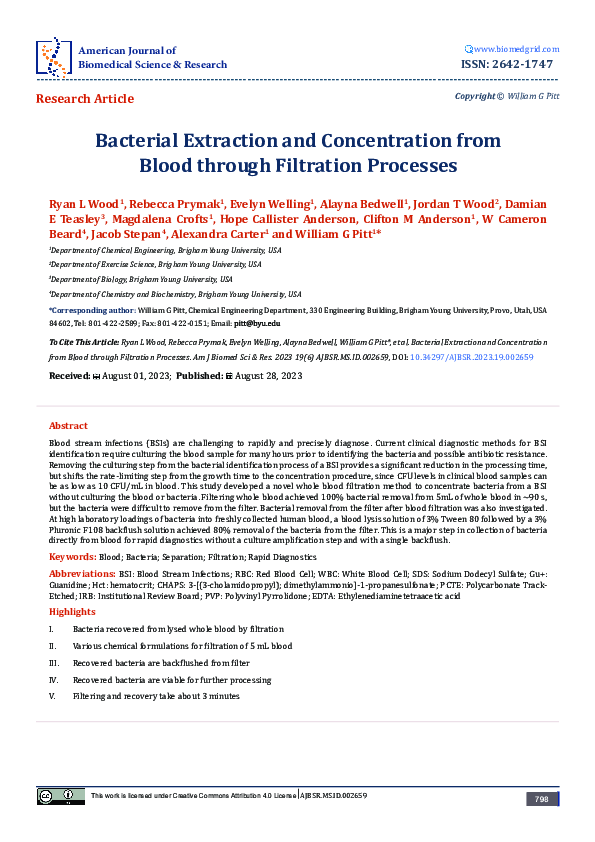 (PDF) Bacterial Extraction and Concentration from Blood through ...