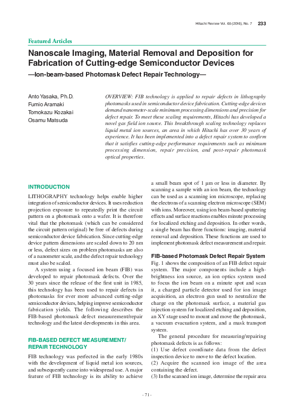 (PDF) Nanoscale Imaging, Material Removal and Deposition for ...
