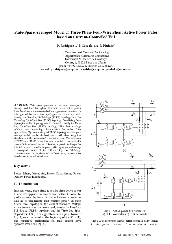 (PDF) State-Space Averaged Model of Three-Phase Four-Wire Shunt Active ...