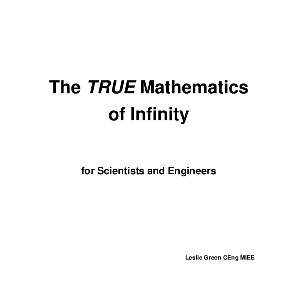 (PDF) The TRUE Mathematics of Infinity