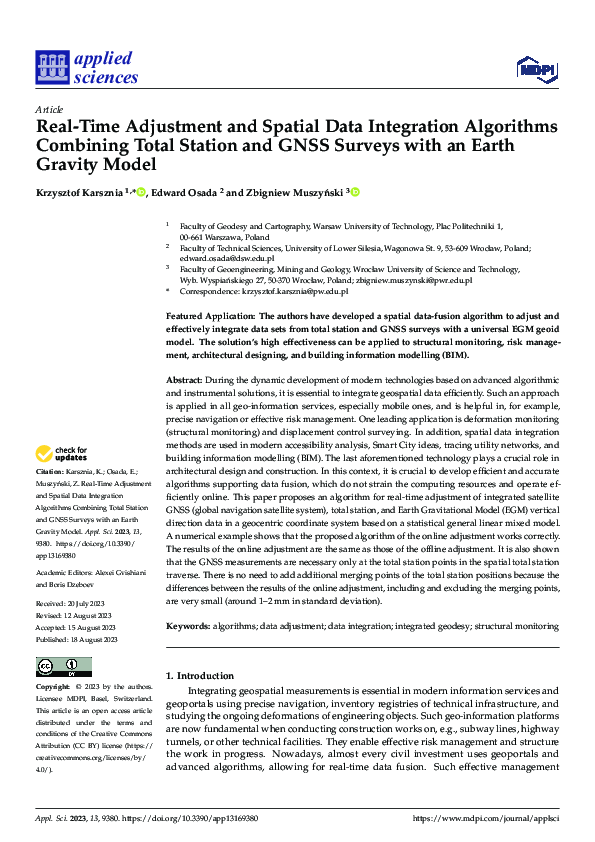 (PDF) Real-Time Adjustment and Spatial Data Integration Algorithms ...