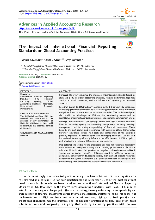 (PDF) The Impact of International Financial Reporting Standards on ...