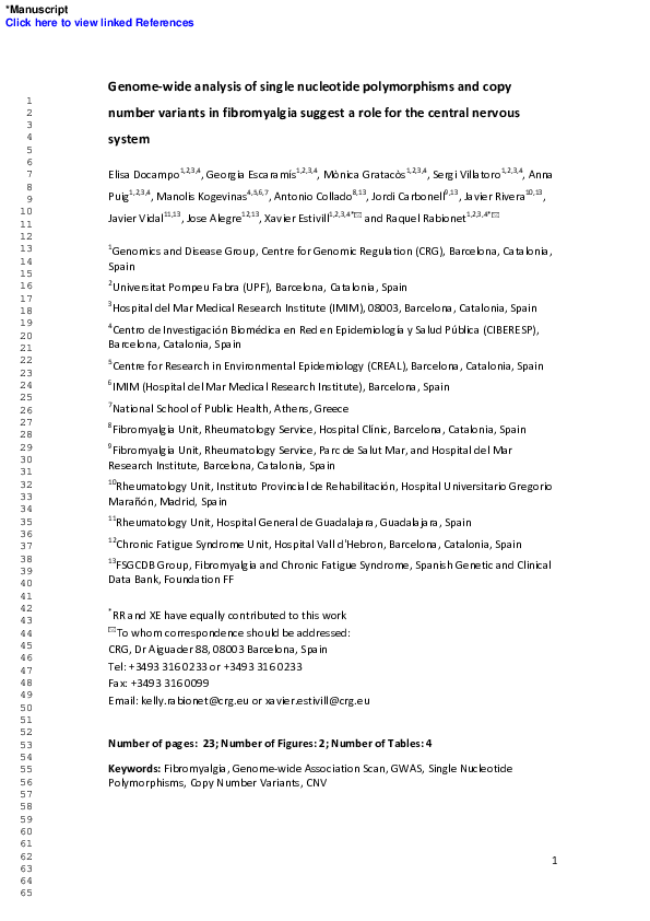 Pdf Genome Wide Analysis Of Single Nucleotide Polymorphisms And Copy Number Variants In