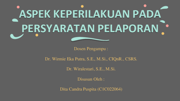 (PDF) TUGAS 12 PPT ASPEK KEPERILAKUAN PADA PERSYARATAN PELAPORAN