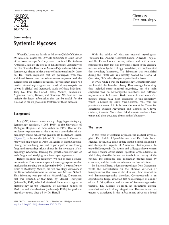 (PDF) Systemic Mycoses