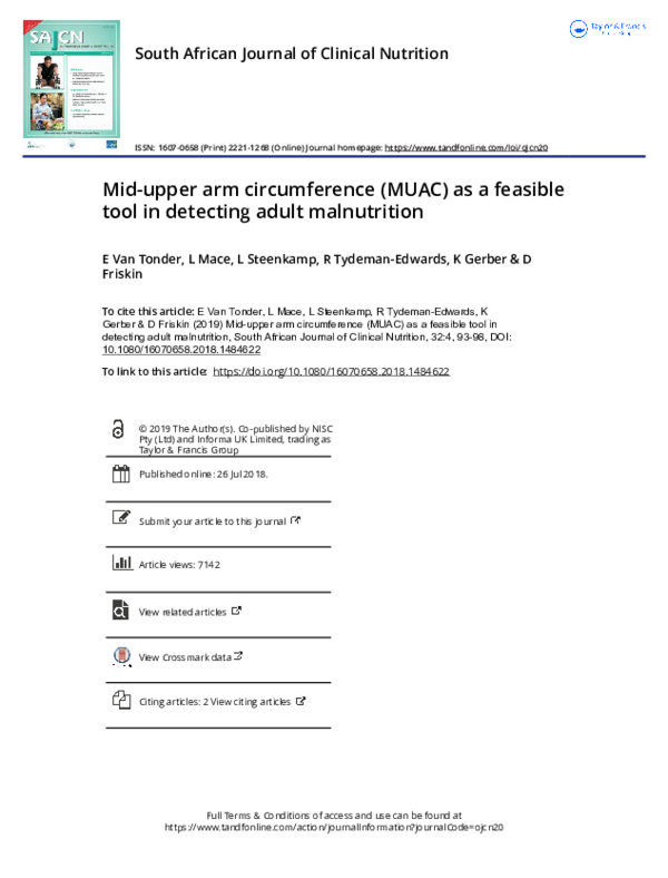 (PDF) Mid-upper arm circumference (MUAC) as a feasible tool in ...