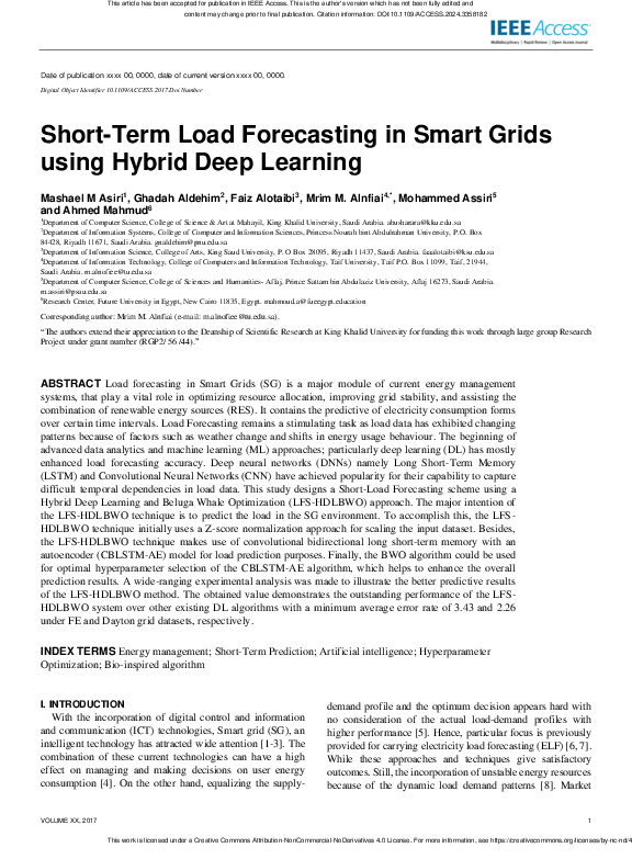 (PDF) Short-Term Load Forecasting in Smart Grids using Hybrid Deep Learning