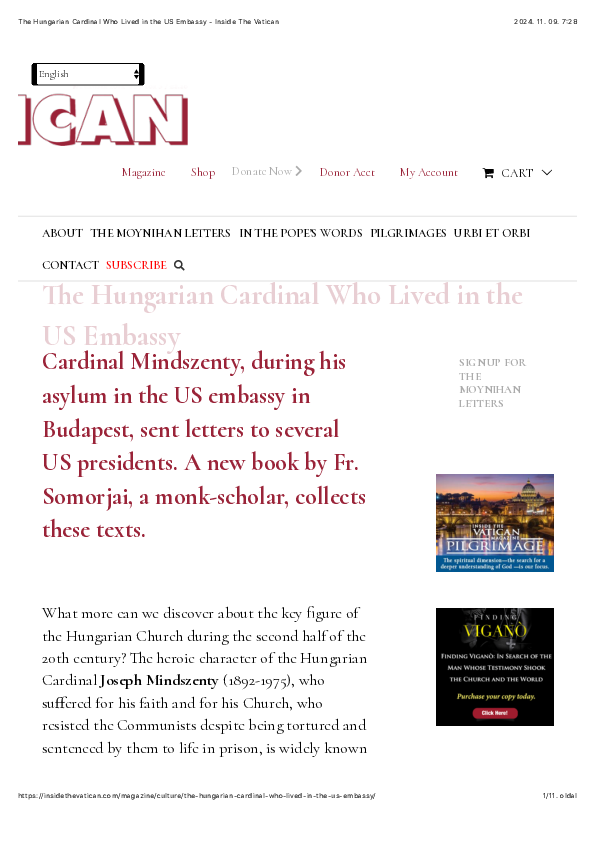 (PDF) The Hungarian Cardinal Who Lived in the US Embassy - Inside The ...