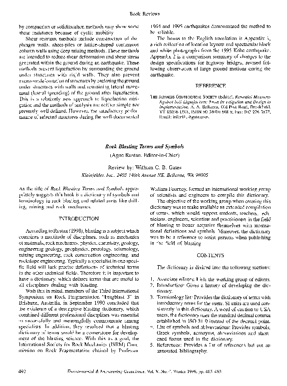 (PDF) Rock Blasting Terms and Symbols