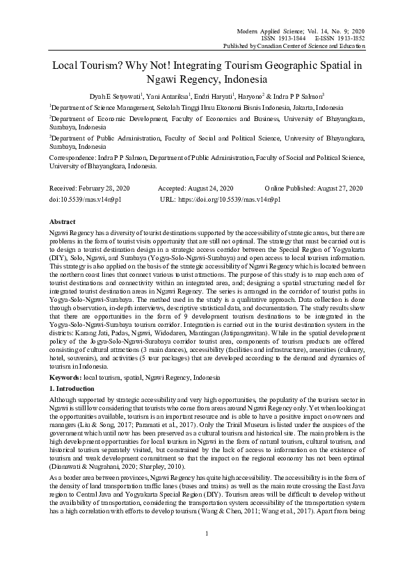 (PDF) Local Tourism? Why Not! Integrating Tourism Geographic Spatial in ...