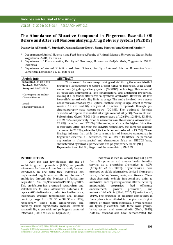 (PDF) The Abundance of Bioactive Compounds in Fingerroot Essential Oil ...