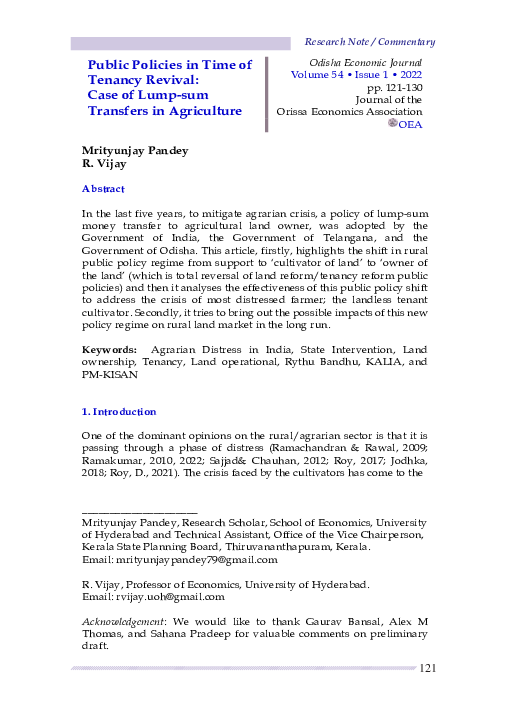 (PDF) Public Policies in Time of Tenancy Revival: Case of Lump-sum ...